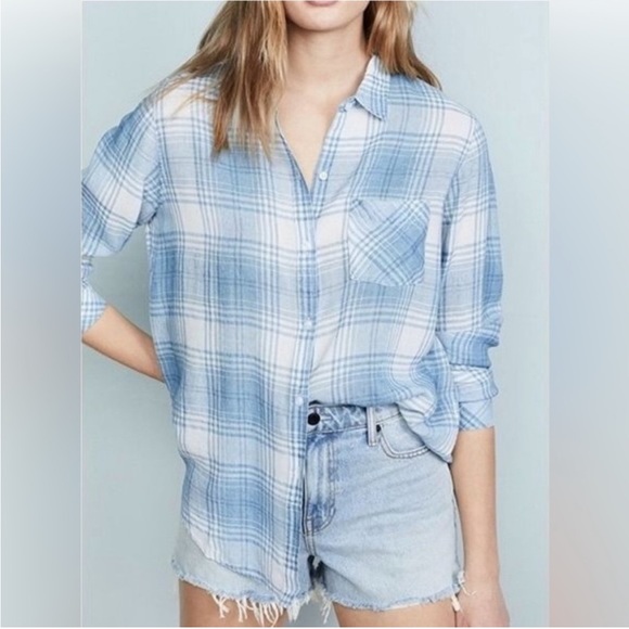 Rails | Tops | Rails Charli Light Blue Plaid Button Down | Poshmark